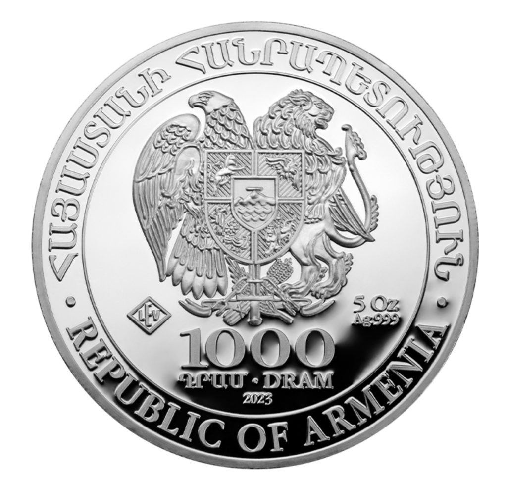Armenien Arche Noah 2023 1000 Dram 5 Unzen 5 oz 999 Silber Silbermünze ...